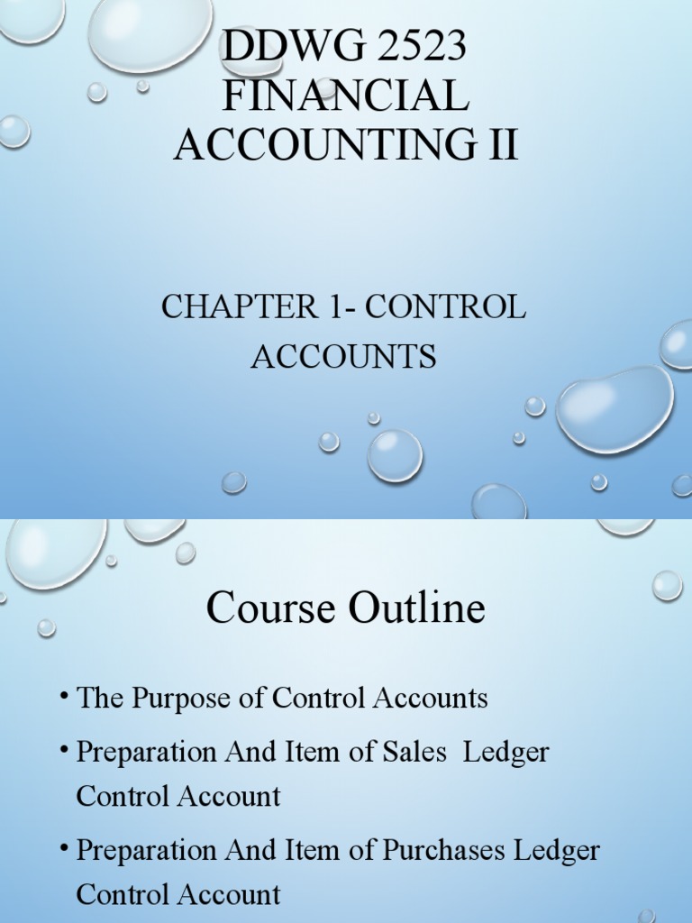 DDWG 2523 Financial Accounting Ii: Chapter 1-Control Accounts | PDF ...