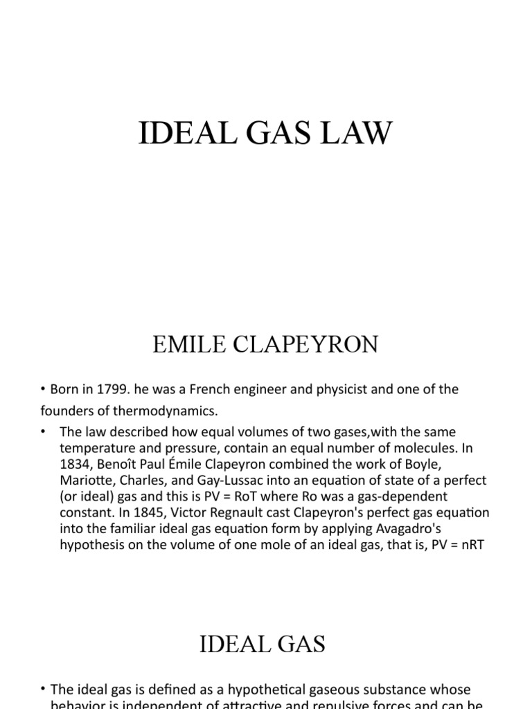 Ideal Gas Law | PDF | Gases | Pascal (Unit)