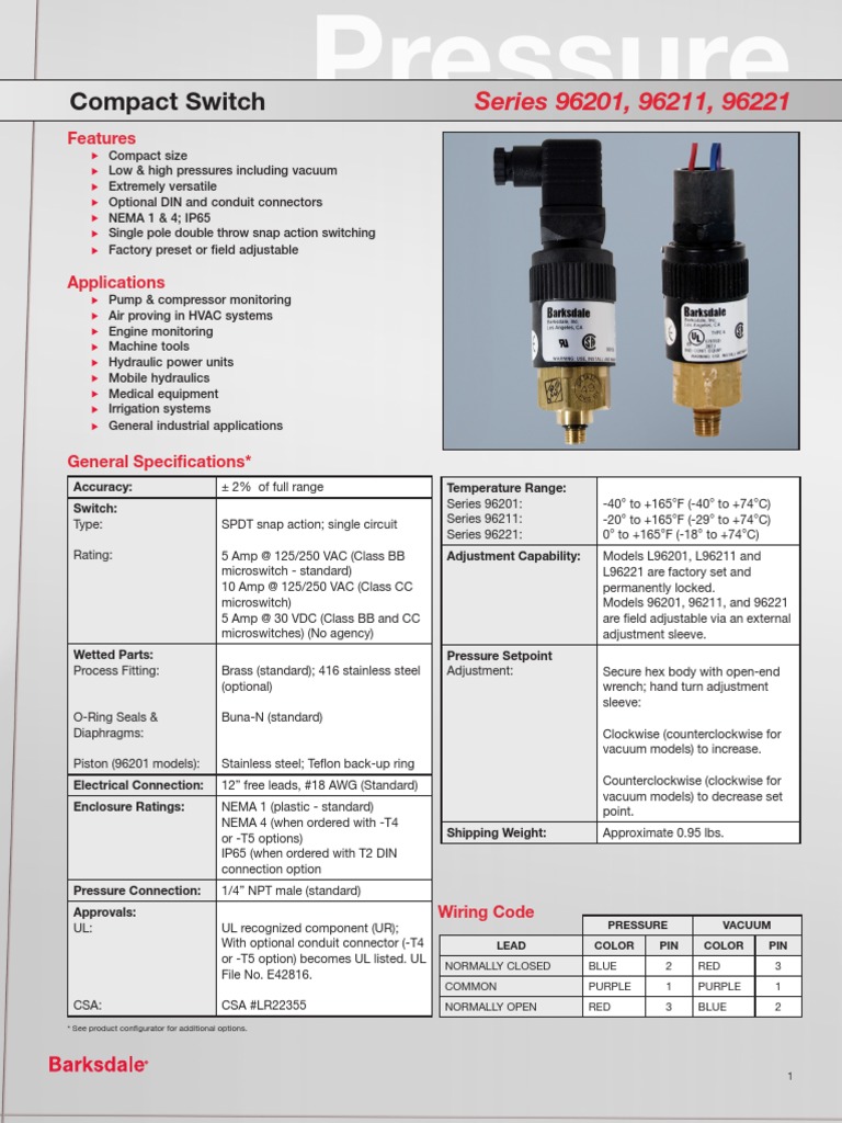 Compact Switch: Series 96201, 96211, 96221 | PDF | Electrical Connector | Switch