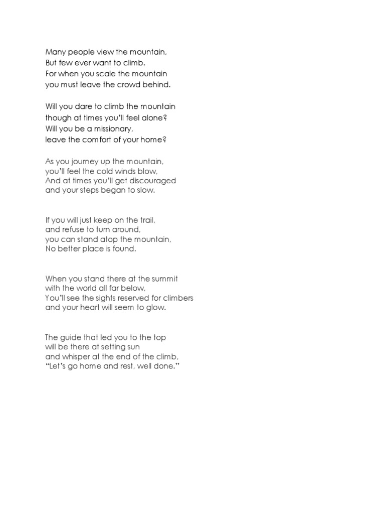 Climbing the Mountain: A Motivational Poem About Overcoming Challenges ...