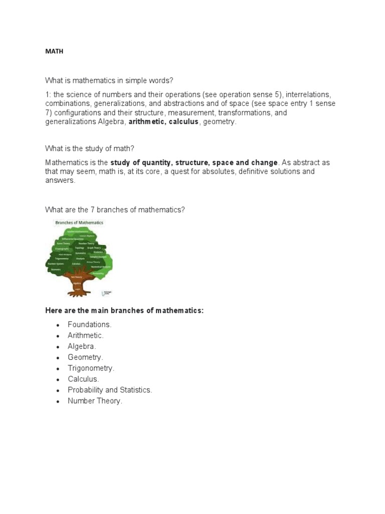 11 - Branches of Mathematics | PDF