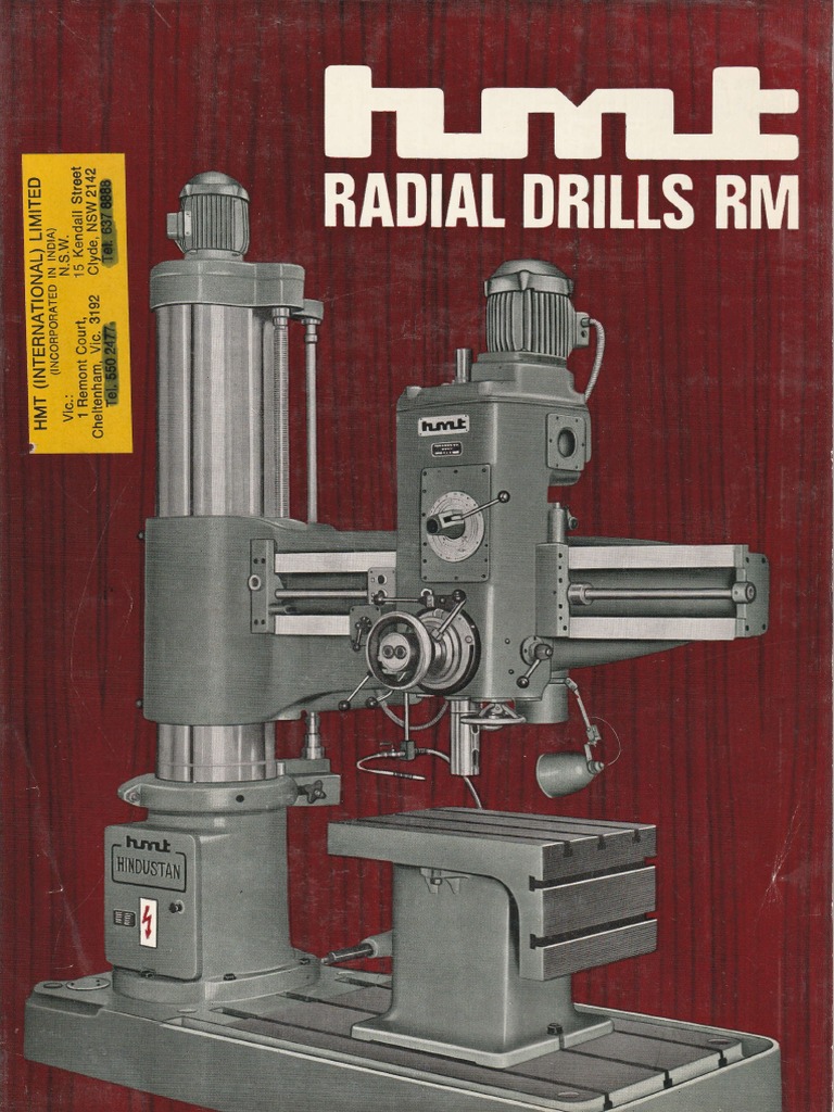 HMT RM65 Radial Drill | PDF | Drill | Grinding (Abrasive Cutting)