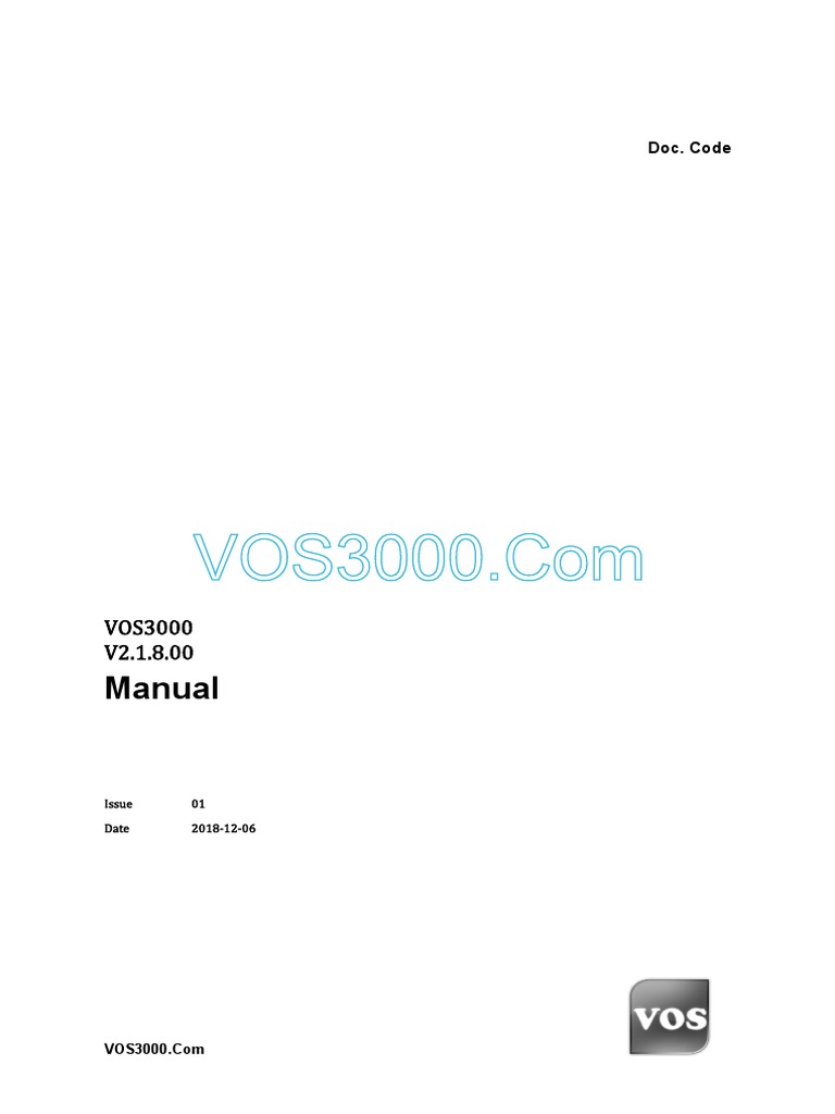Manual: VOS3000 V2.1.8.00 | PDF | Server (Computing) | Proprietary Software