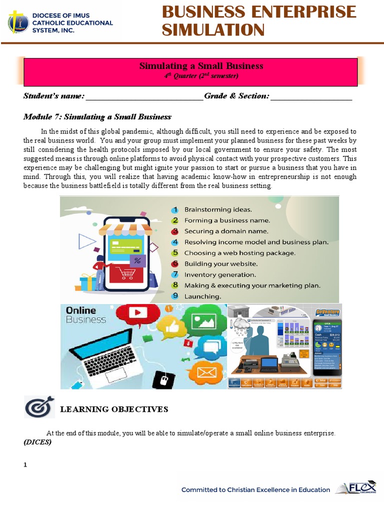 Business Simulation G12 Module 7 4th Quarter | PDF | Entrepreneurship ...