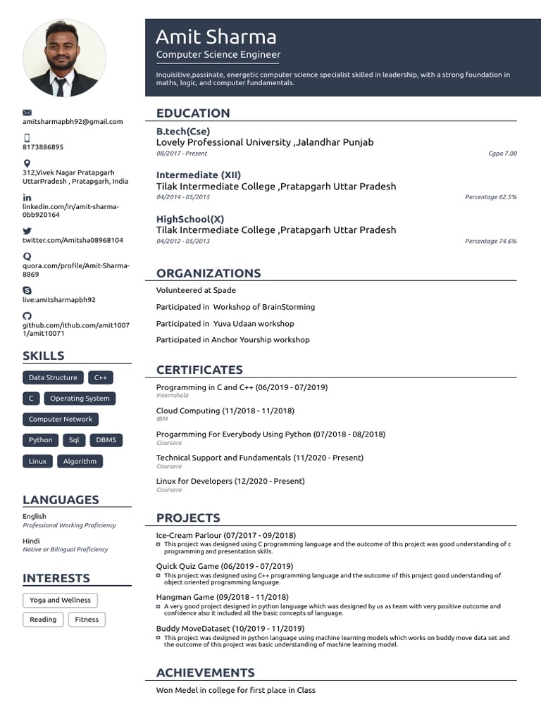 Amit Sharma: Education | PDF | Computer Programming | Computing