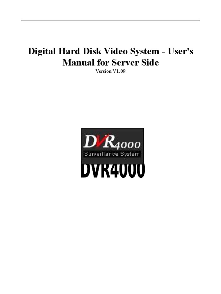 DVR4000 DVR CCTV Server Installation Setup Instructions | PDF | Port ...