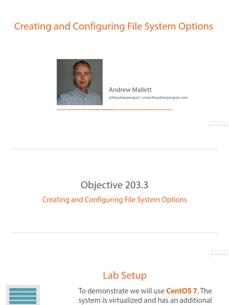 Creating and Configuring File System Options: Andrew Mallett | PDF | File System | Computer Data ...