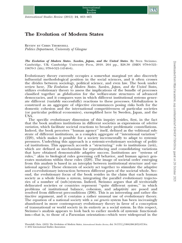 Evolution of Modern States Explained | PDF | Evolution | Sociology