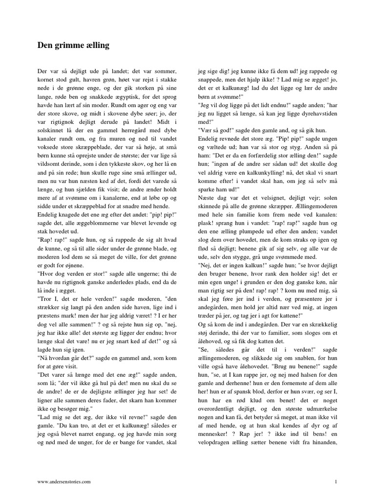 Den Grimme Ælling | PDF