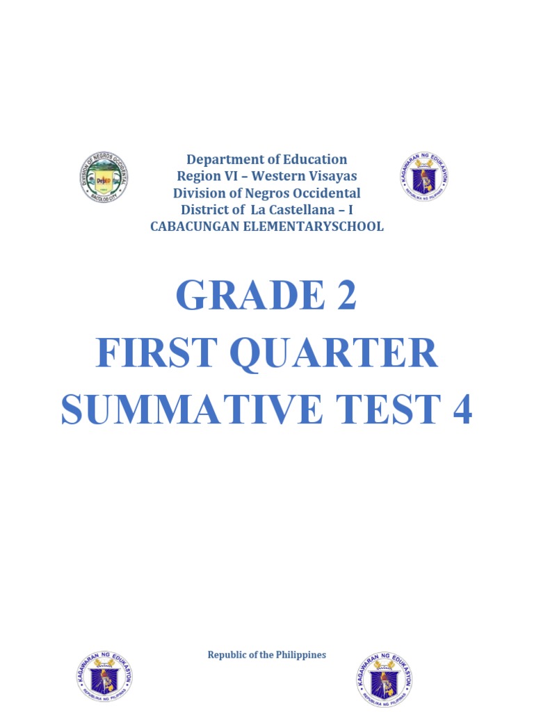 Compilation of 4th Summative Test Quarter 1 | PDF