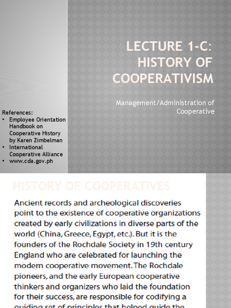 Chapter 1 - History of Cooperatives | PDF | Cooperative | Economies