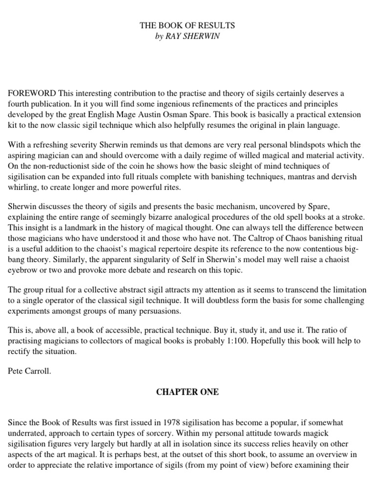 Sherwin, Ray - The Book of Results | PDF | Mind | Rituals