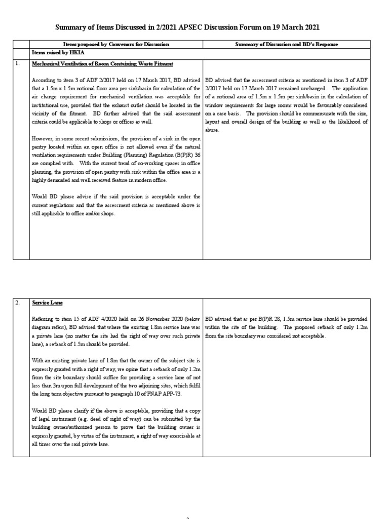 Summary of Key Points from the 2/2021 APSEC Discussion Forum on ...