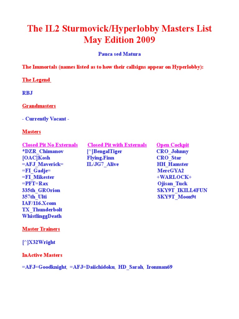 5143 - The Masters List May 09 | PDF | Aviation | Aircraft