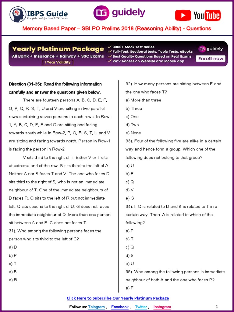 Reasoning Memory Based Paper 2018 Questions | PDF | Cognitive Science