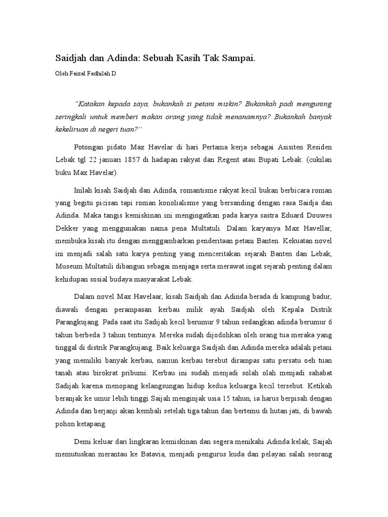 Saidjah Dan Adinda | PDF