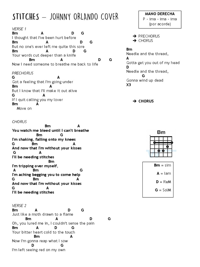 Stitches - Johnny Orlando Cover | PDF