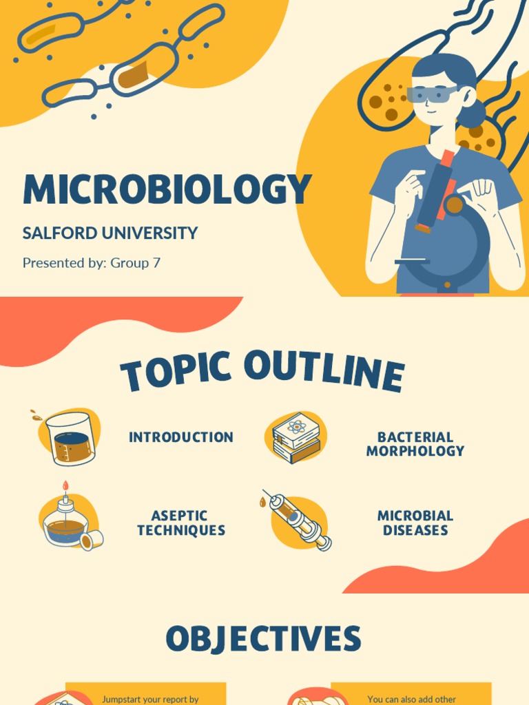 Blue and Yellow Retro Cartoon Microbiology Education Science ...