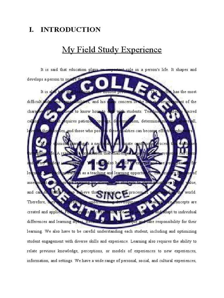 My Field Study Experience | PDF | Teachers | Lesson Plan