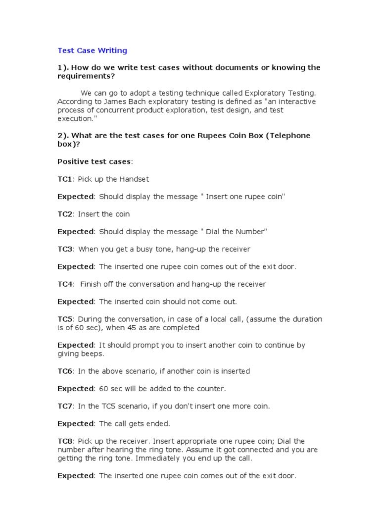 Test Case Writing | PDF | Software Testing | Use Case