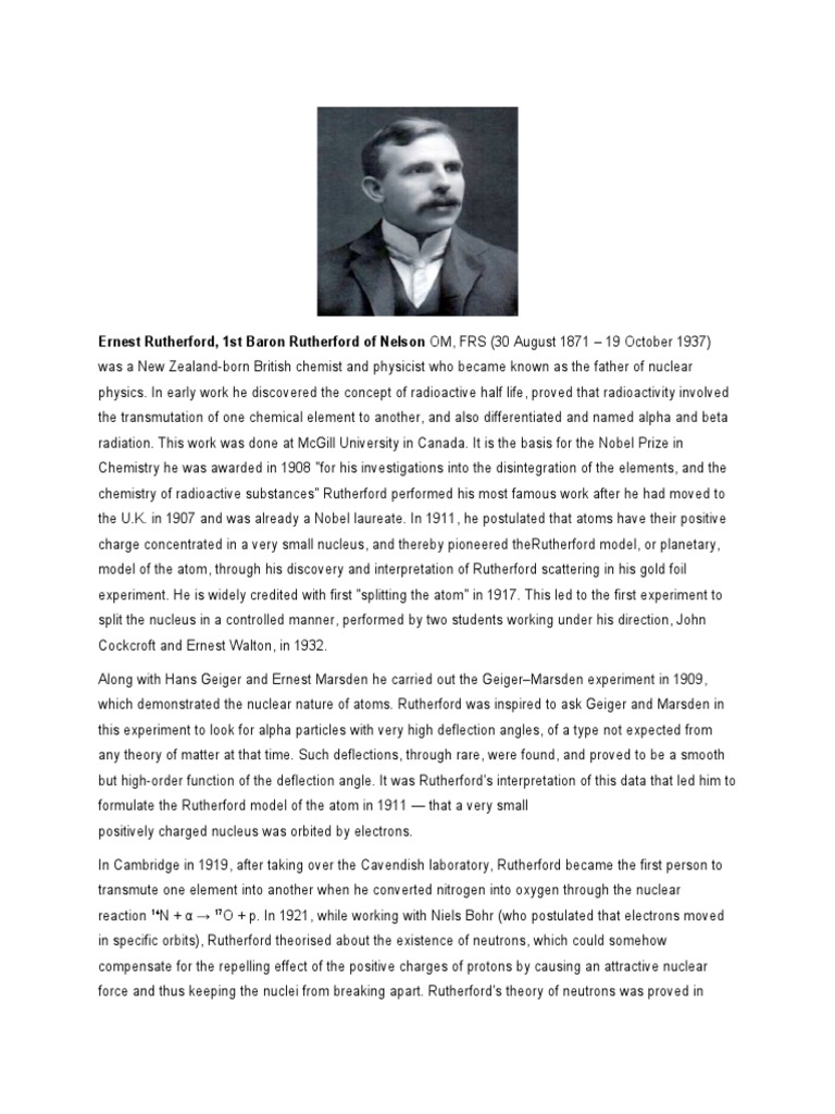 Ernest Rutherford | PDF | Nuclear Physics | Physical Sciences