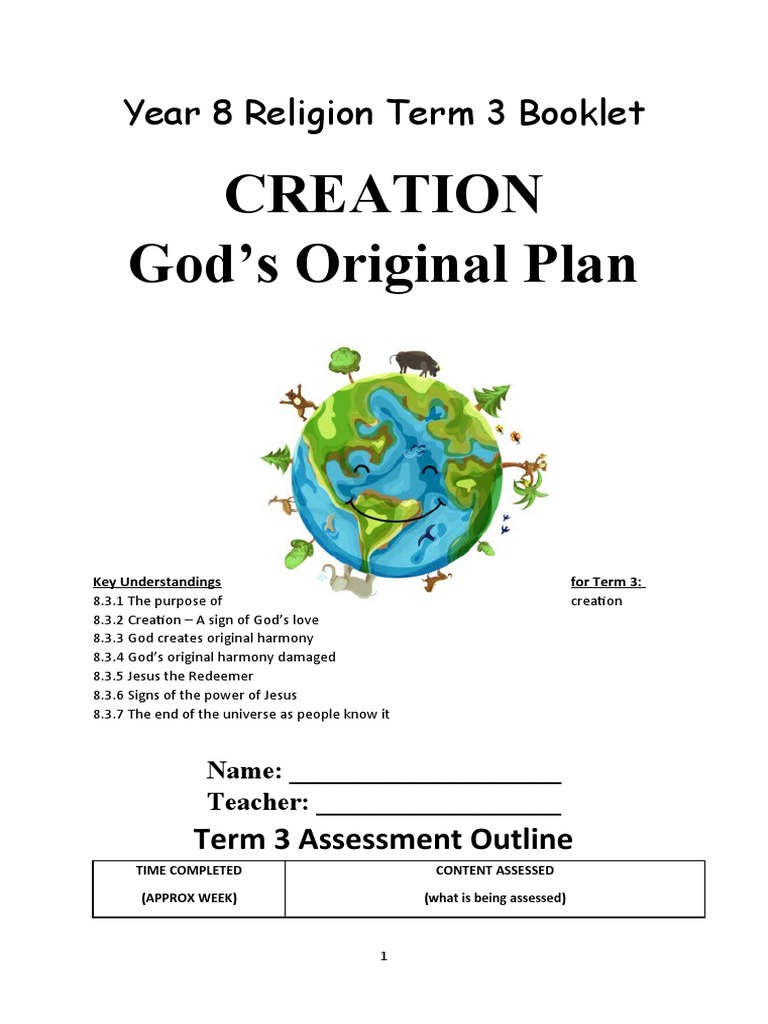 Year 8 Religion Term 3 Booklet | PDF | Genesis Creation Narrative