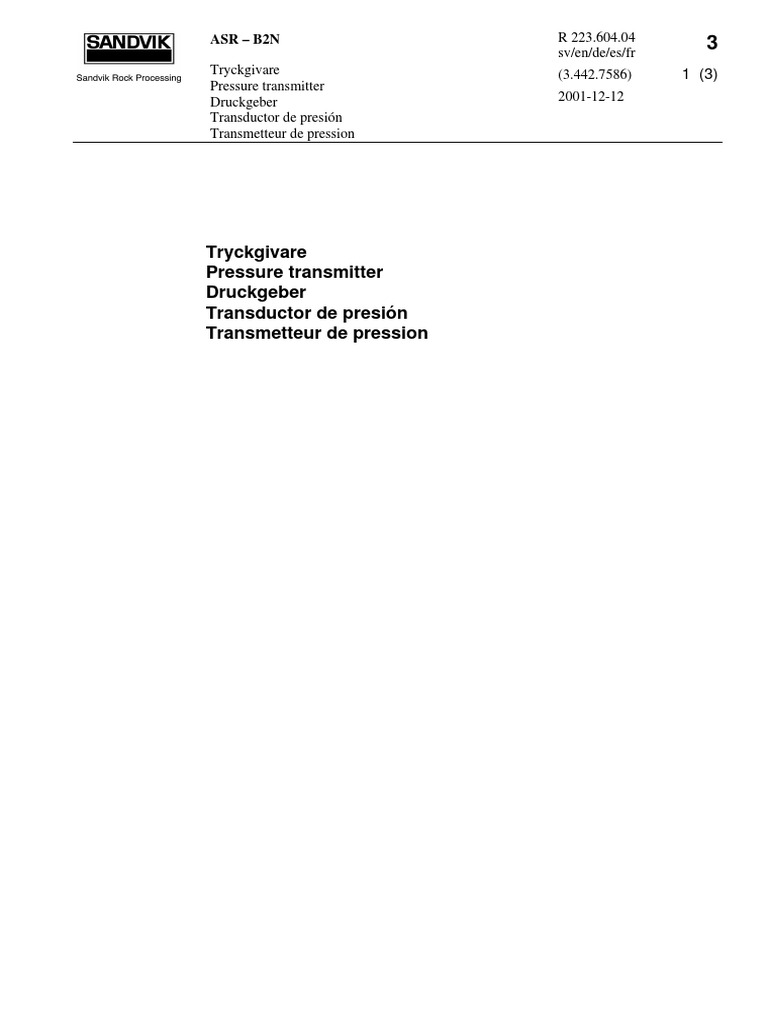 03-Pressure Transmitter ASR-B2N R223-0604 | PDF