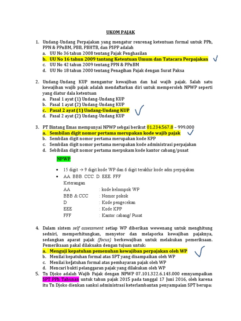 Catatan Pajak + Revisi | PDF