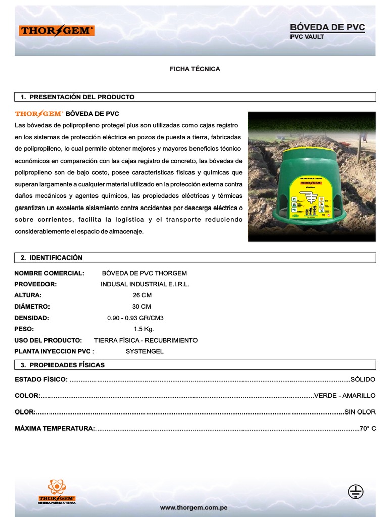 Ficha Tecnica - Boveda de PVC Thorgem | PDF | Bóveda (Arquitectura ...