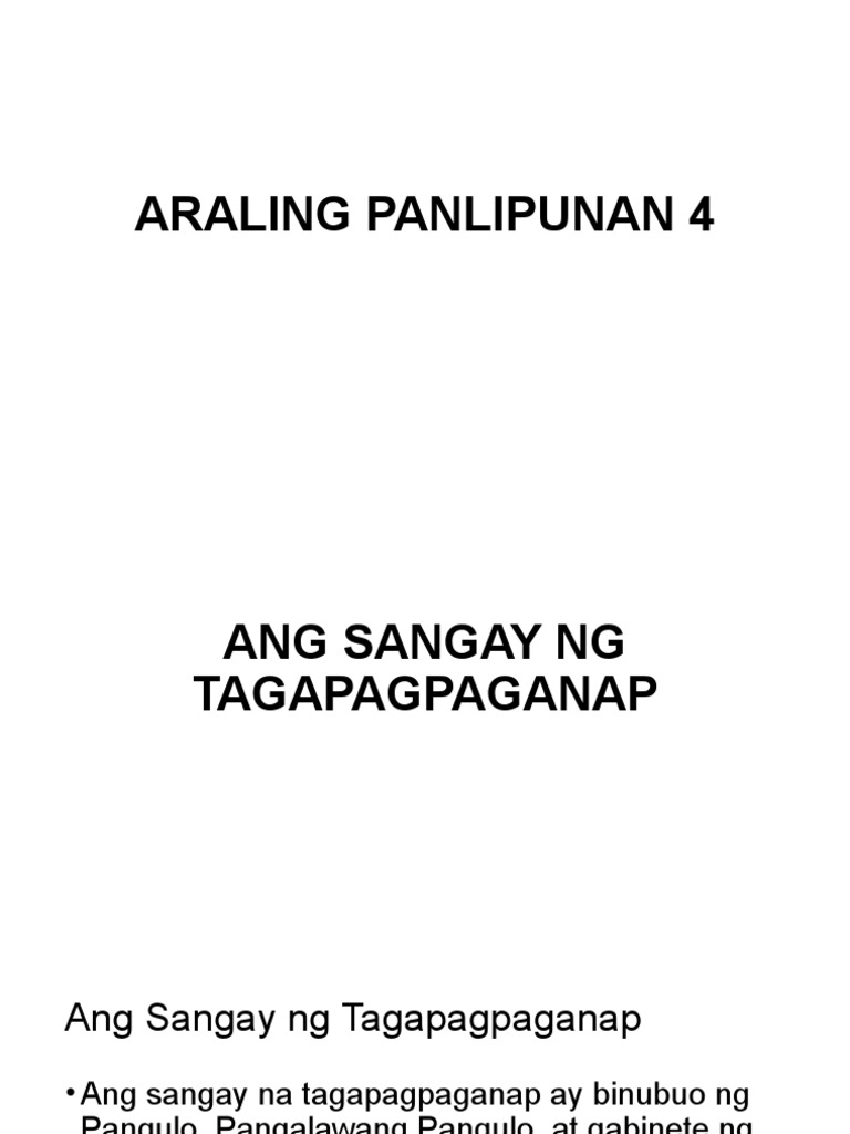 Ang Sangay NG Tagapagpaganap | PDF