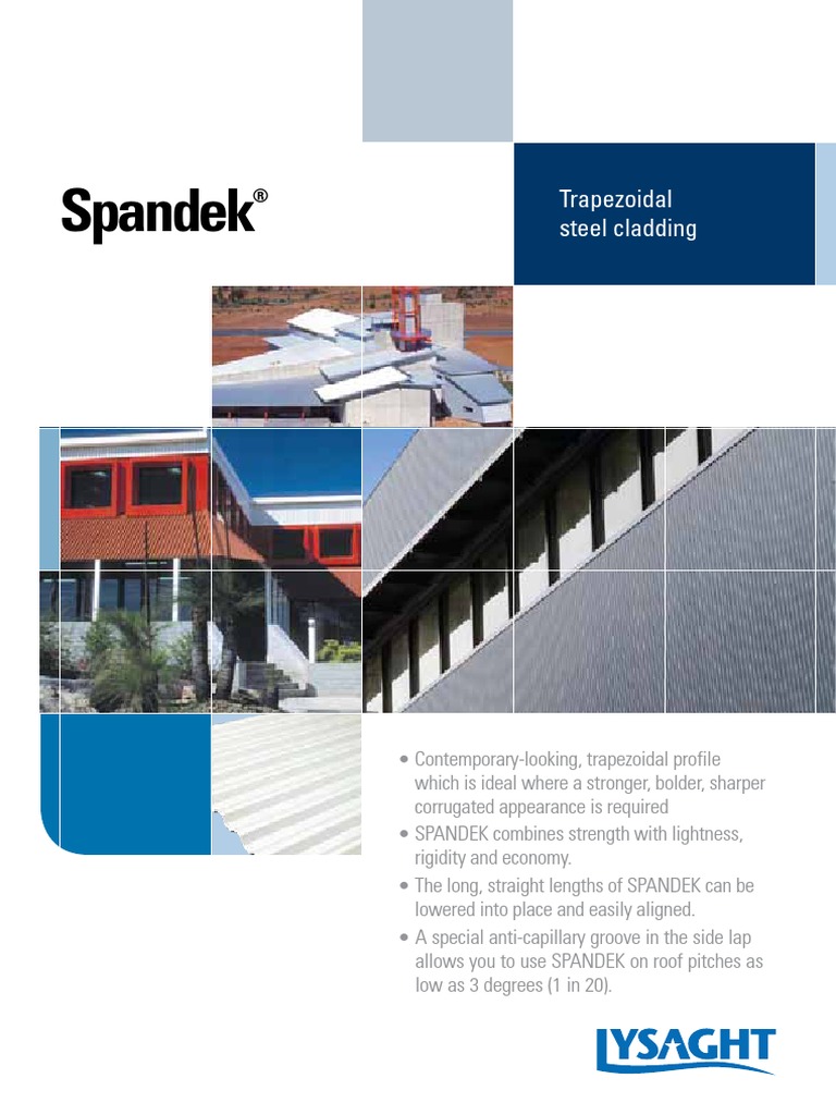 Spandek: Trapezoidal Steel Cladding | PDF | Roof | Metals