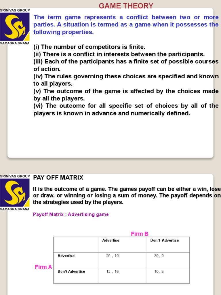 Game Theory 1 | PDF | Game Theory | Mathematical Economics