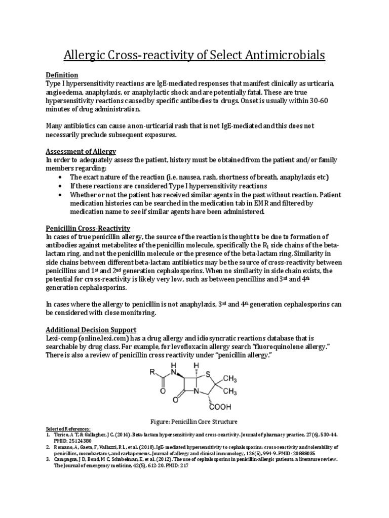 Abx Cross Reactivity | PDF | Penicillin | Allergy