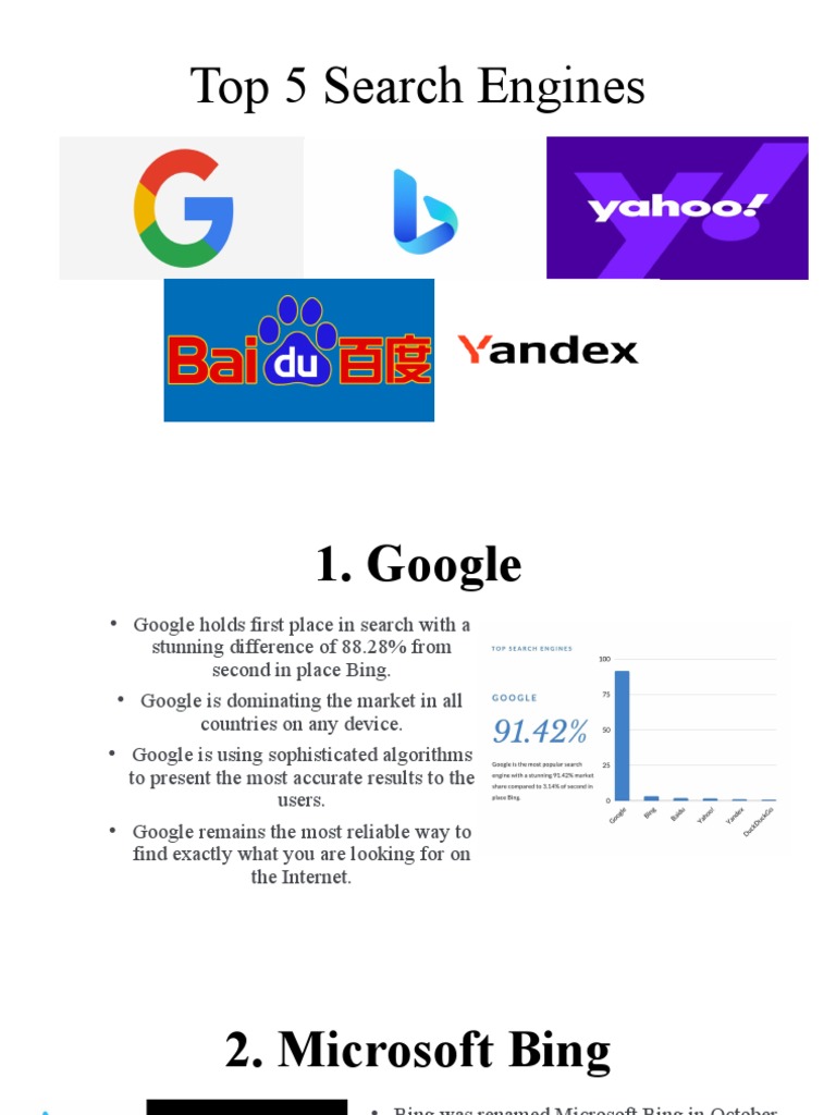Top 5 Search Engines Overview | PDF
