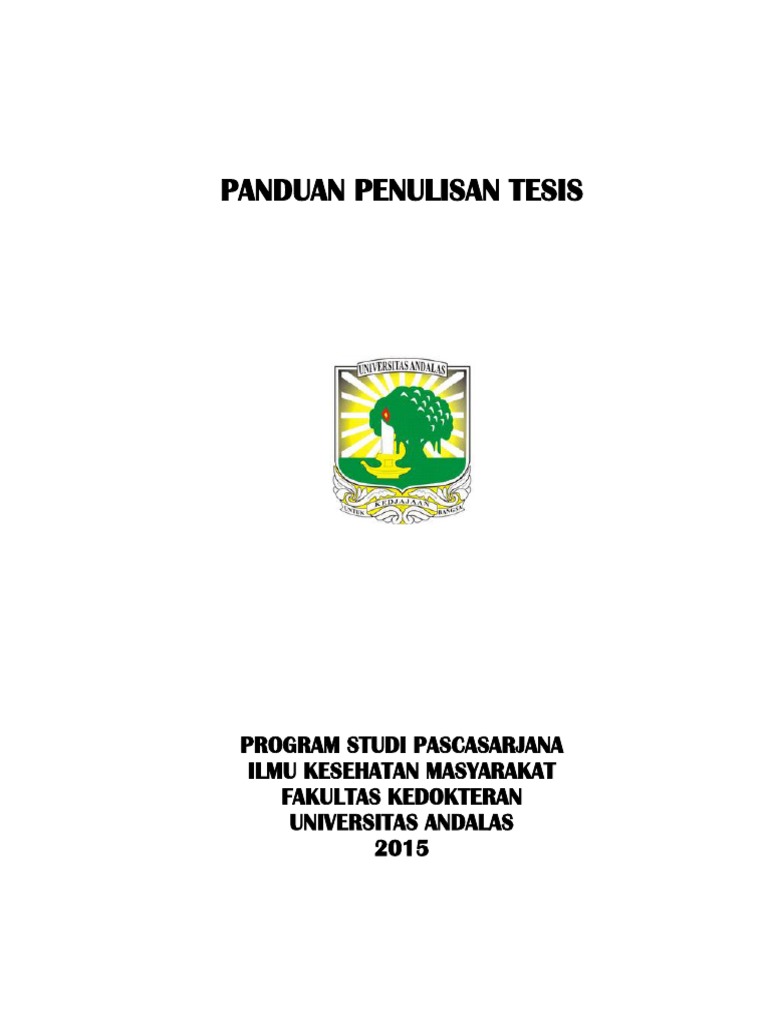 Pedoman Penulisan Tesis S2 Kes Mas | PDF