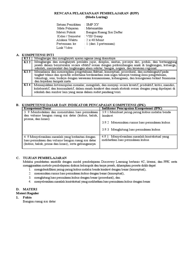 RPP - SPLV PJBL-set Ke-3 | PDF | Komputer