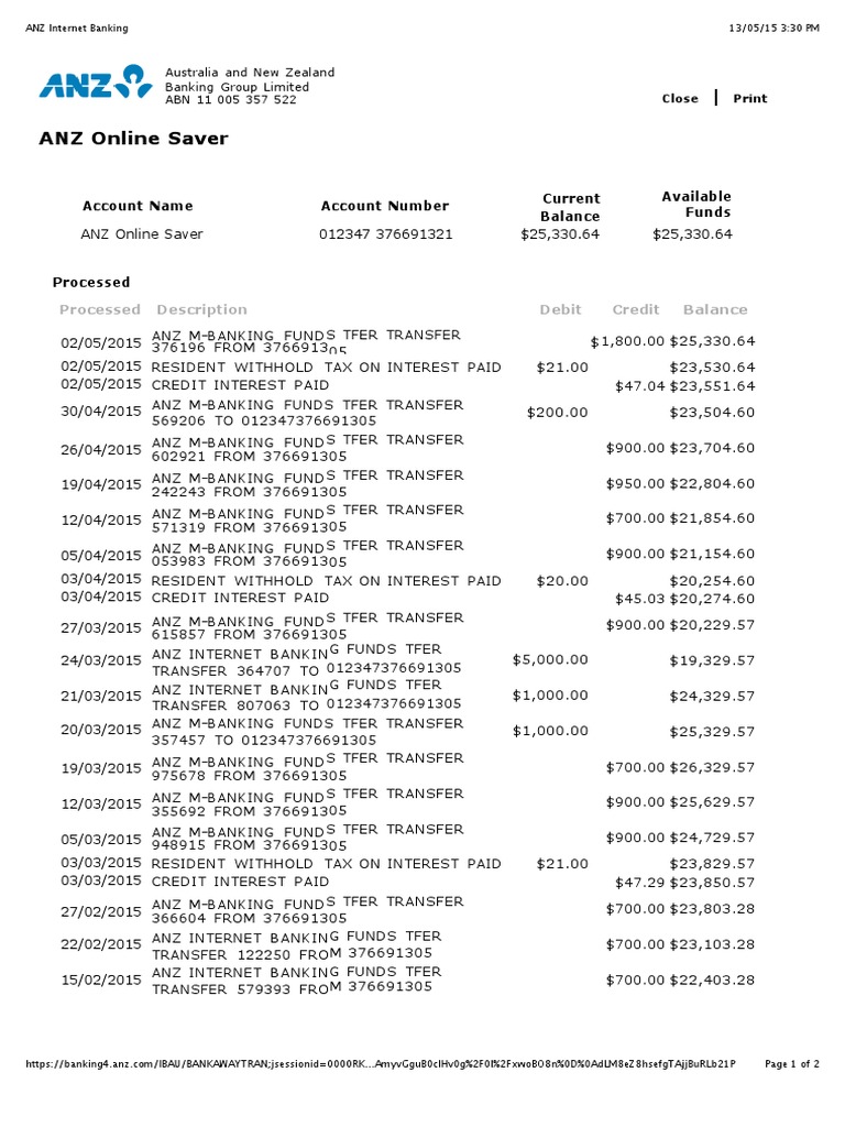 ANZ Internet Banking2 | PDF | Banks & Banking | Online Banking
