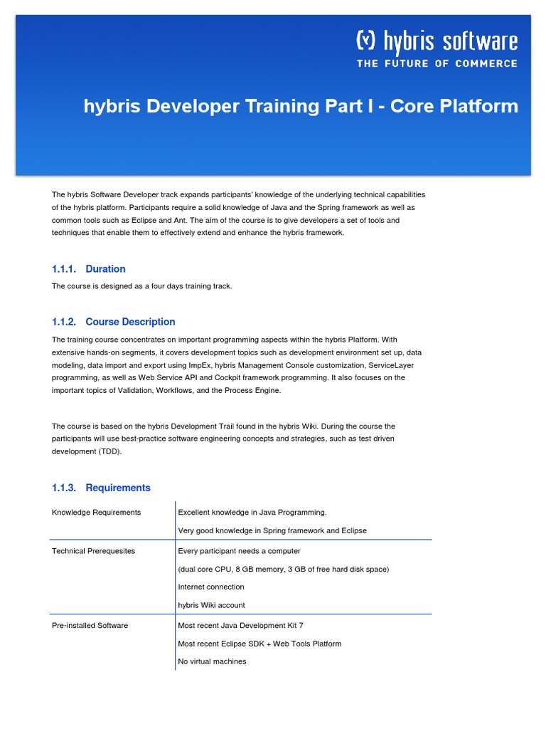 Hybris Developer Training Guide | PDF | Xml | Access Control