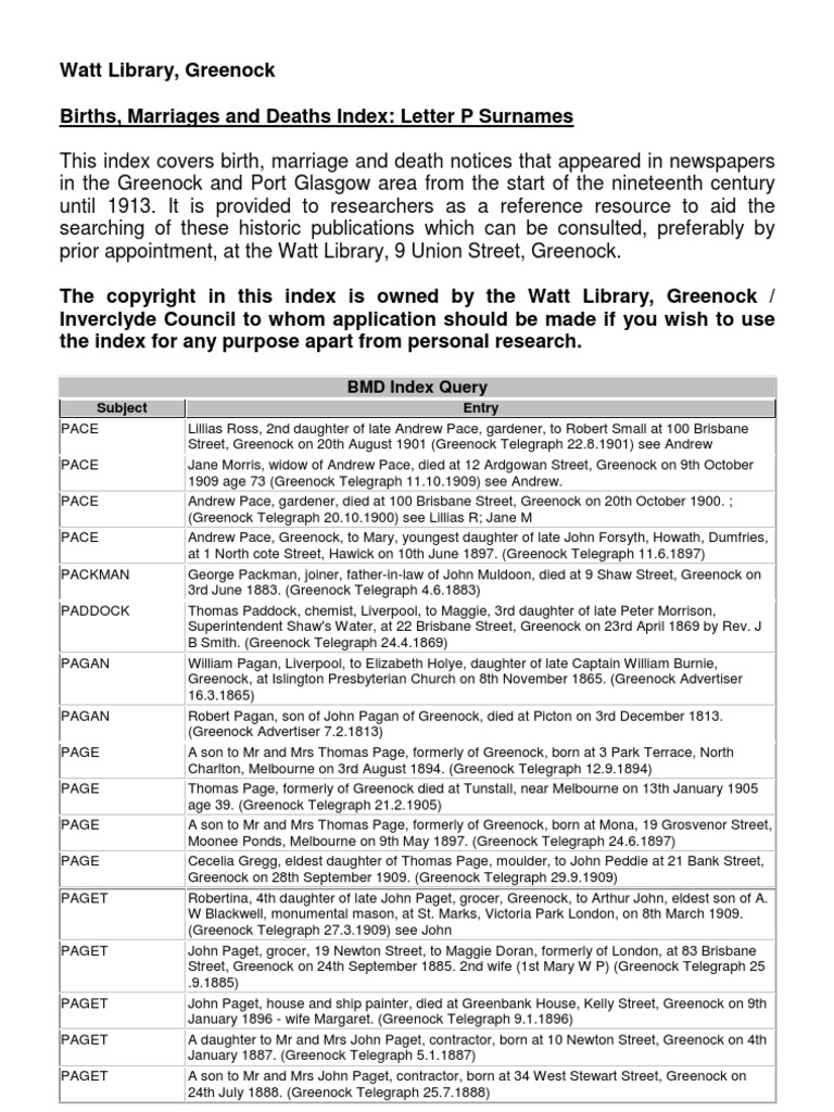 BMD Index Letter P Surnames | Download Free PDF | Nature | Business