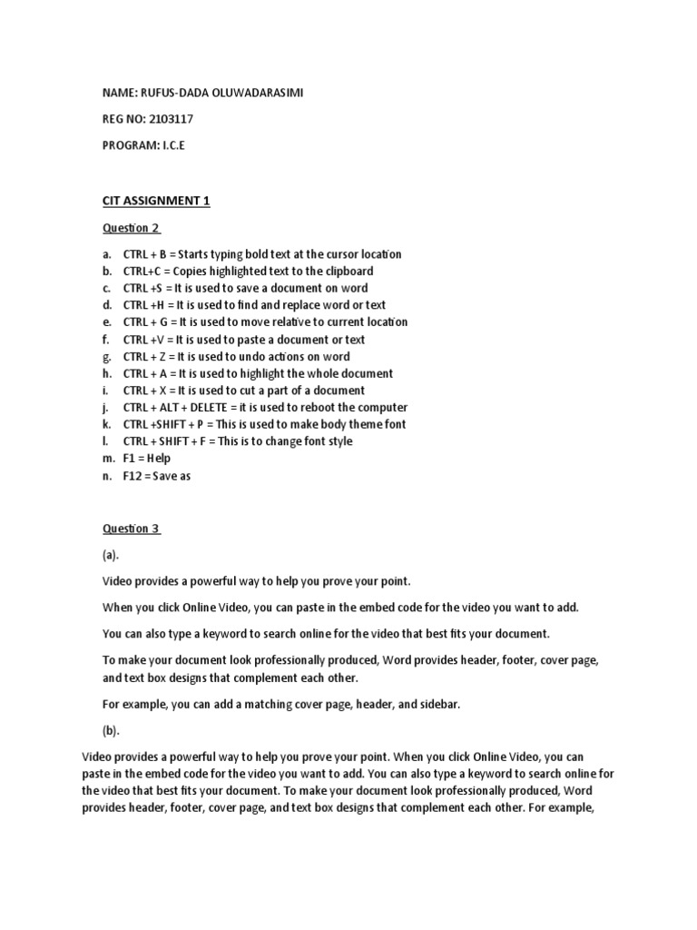 CIT Assignment 1 | PDF | Page Layout | Graphics