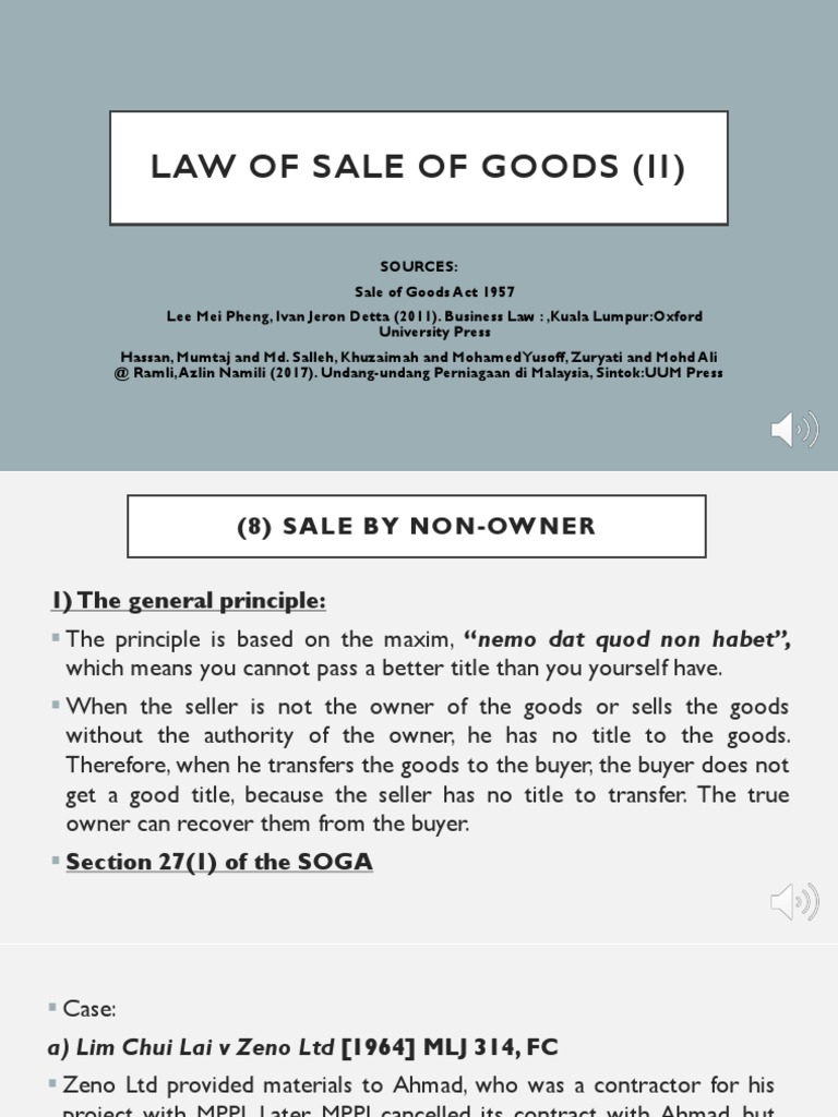 Topic 11 Students | PDF | Possession (Law) | Sales