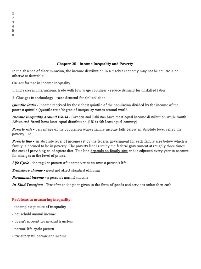 Chapter 20 - Microeconomics | PDF | Poverty & Homelessness | Poverty