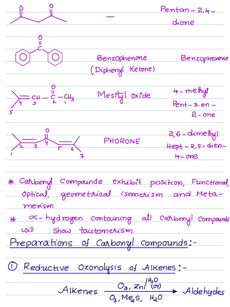 Carbonyl Compounds Overview and Reactions | PDF | Alcohol | Ketone