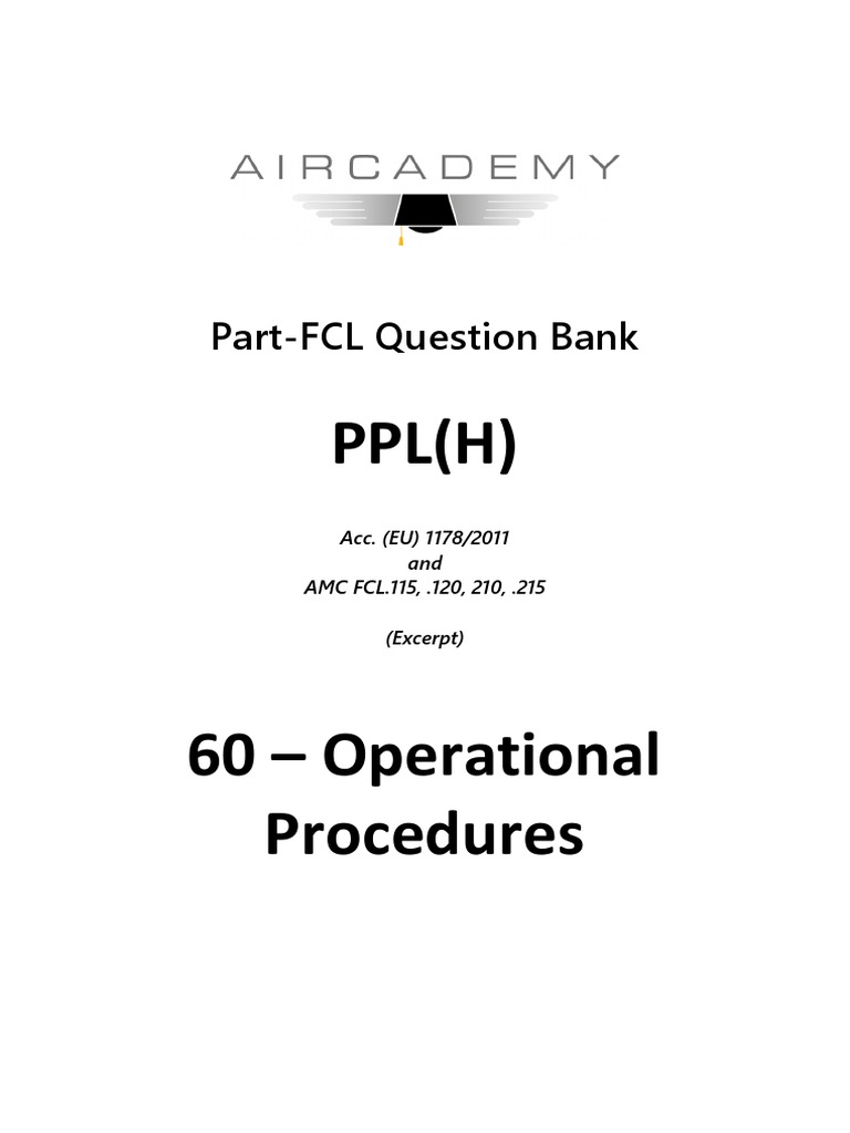 PPL (H) : Part-FCL Question Bank | PDF | Aviation | Aerospace