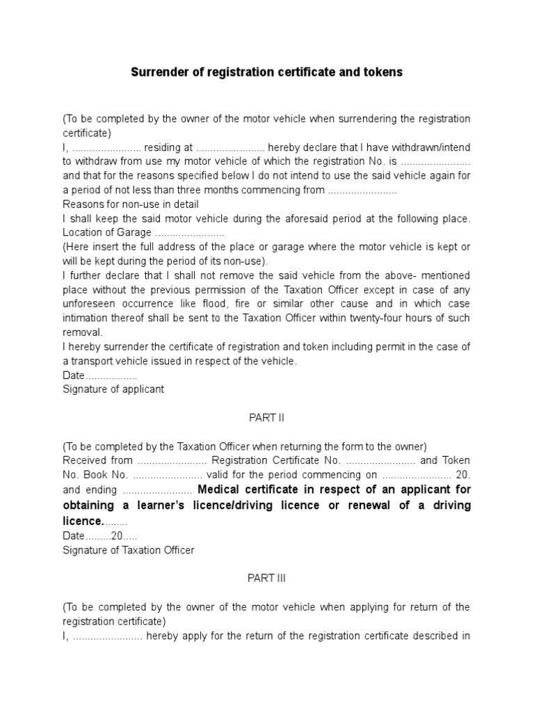 Vehicle Registration Surrender Process | PDF | Finance & Money Management