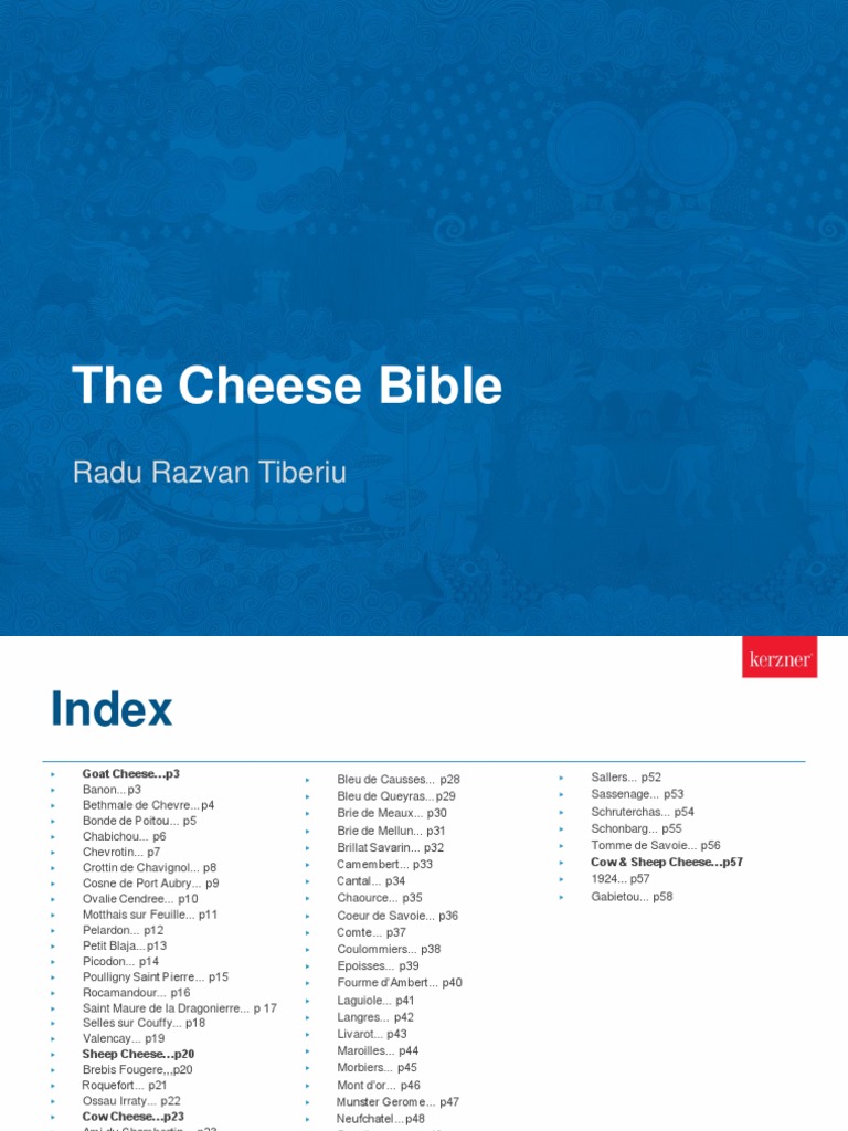 The Cheese Bible by Radu Razvan Tiberiu | PDF | Cheese | French Cuisine