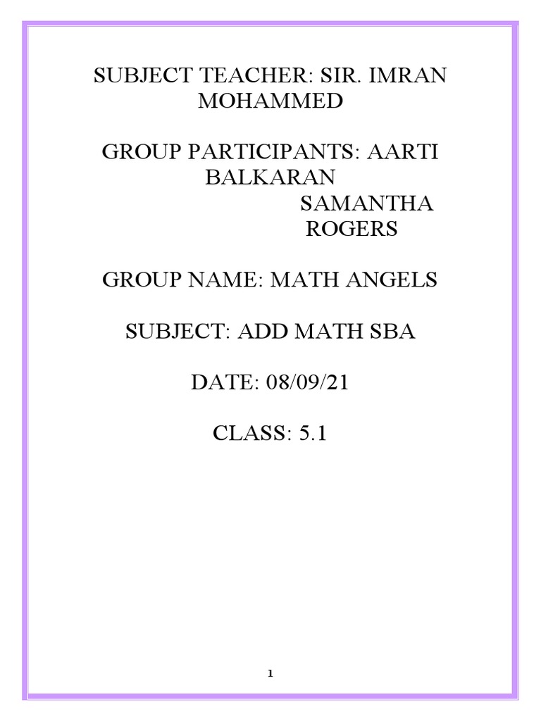 Add Math Sba!!! | PDF | Sine | Triangle