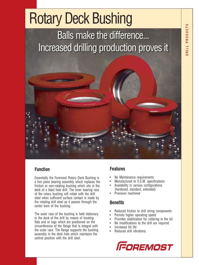 Rotary Deck Bushing: Balls Make The Difference... Increased Drilling ...