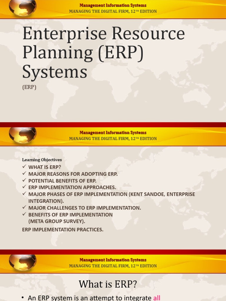 Chapter 11 Enterprise Resource Planning (ERP) Systems | PDF ...
