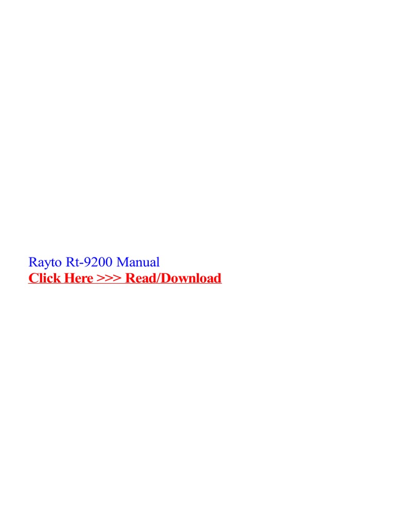 Rayto RT 9200 Manual | PDF | Laboratories | Equipment